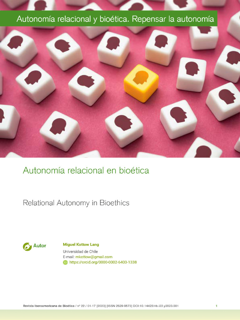 Vista de Autonomía Relacional en Bioética | PDF
