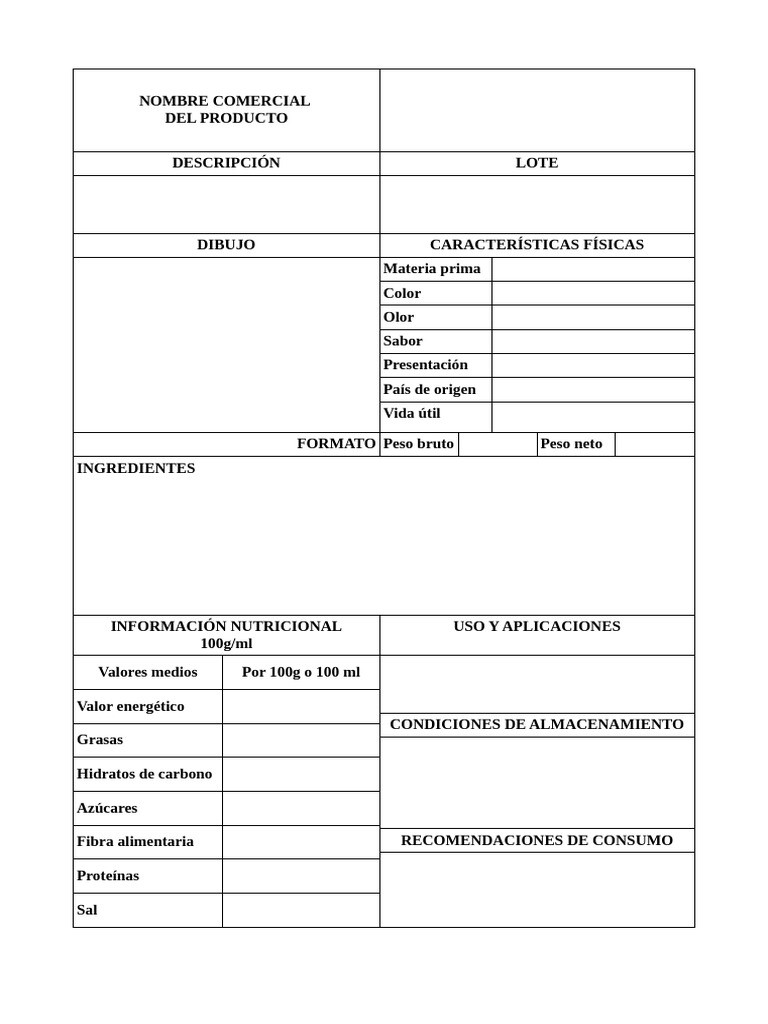 UT 02 - Ficha Técnica de Producto | PDF