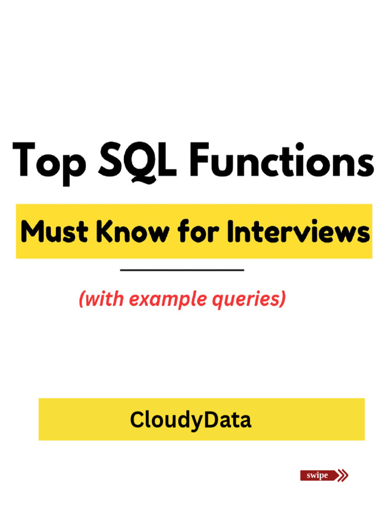 100 SQL Functions | PDF