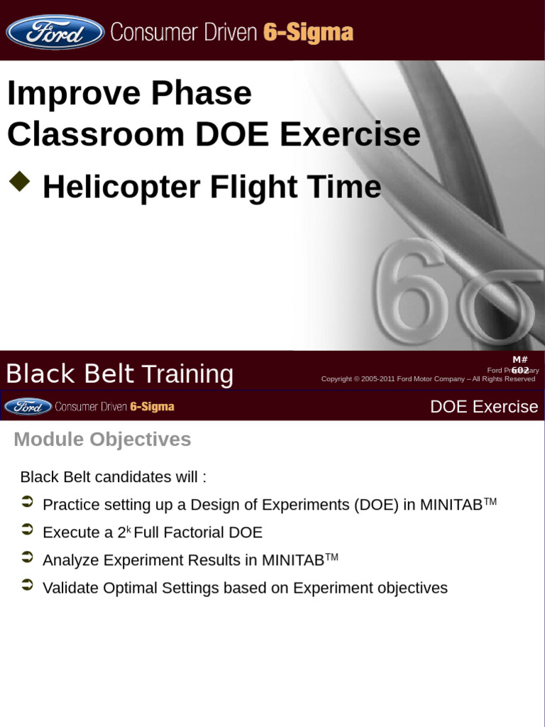 8 Ford DOE Exercise Helicopter v10 3 | PDF | Experiment | Design Of ...
