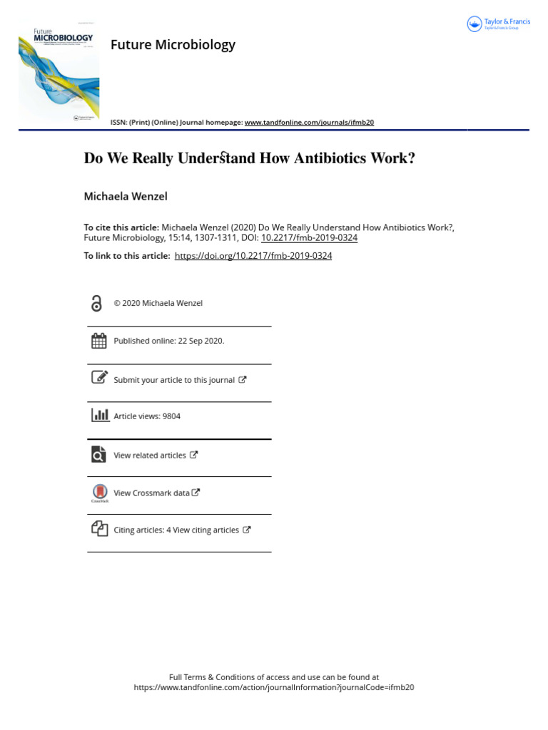 Do We Really Understand How Antibiotics Work | PDF | Bacteria | Cell ...