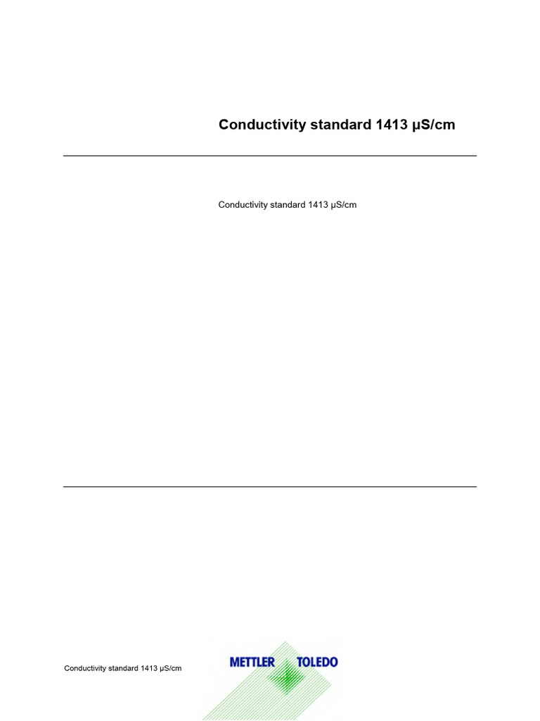 Conductivity Standard 1413 μS/cm SDS | PDF | Occupational Safety And ...