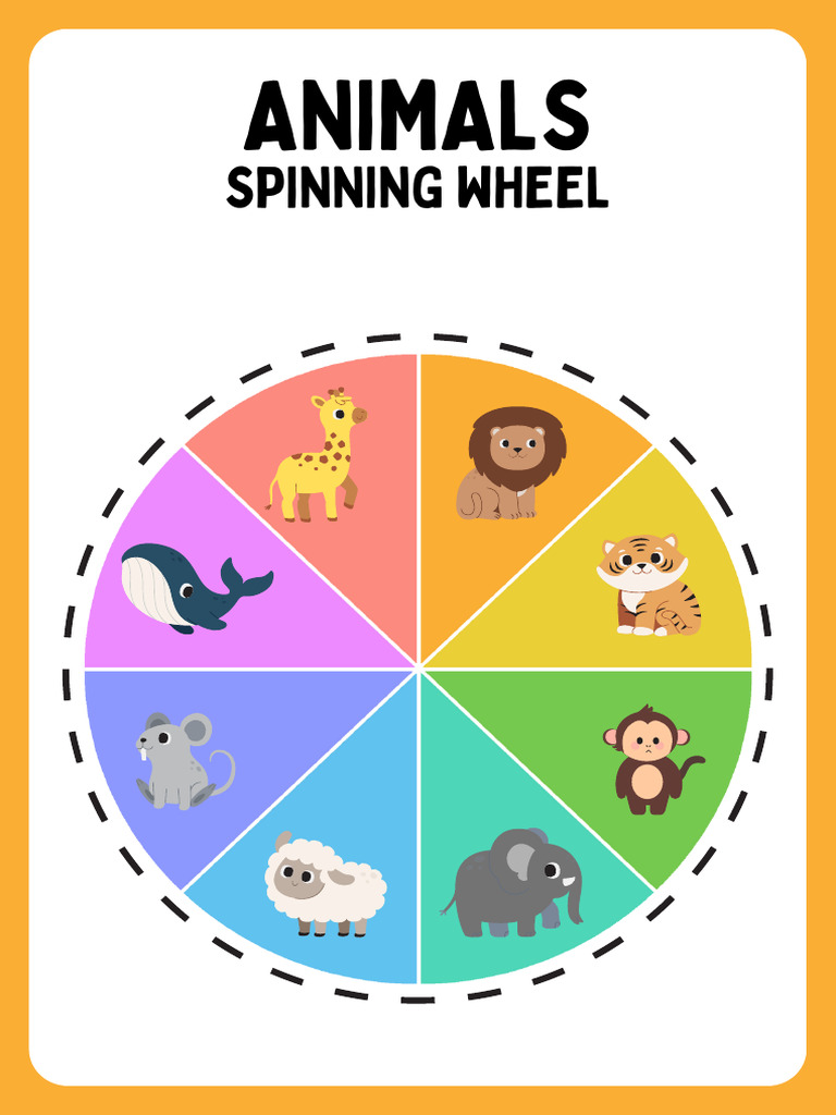 Animals Orange White Spinning Wheel Sheet | PDF
