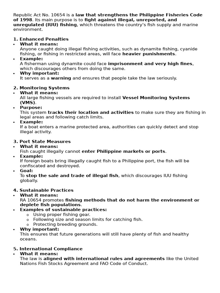 Republic Act No 10654 NOTES | PDF | Oceanography | Fishing Industry
