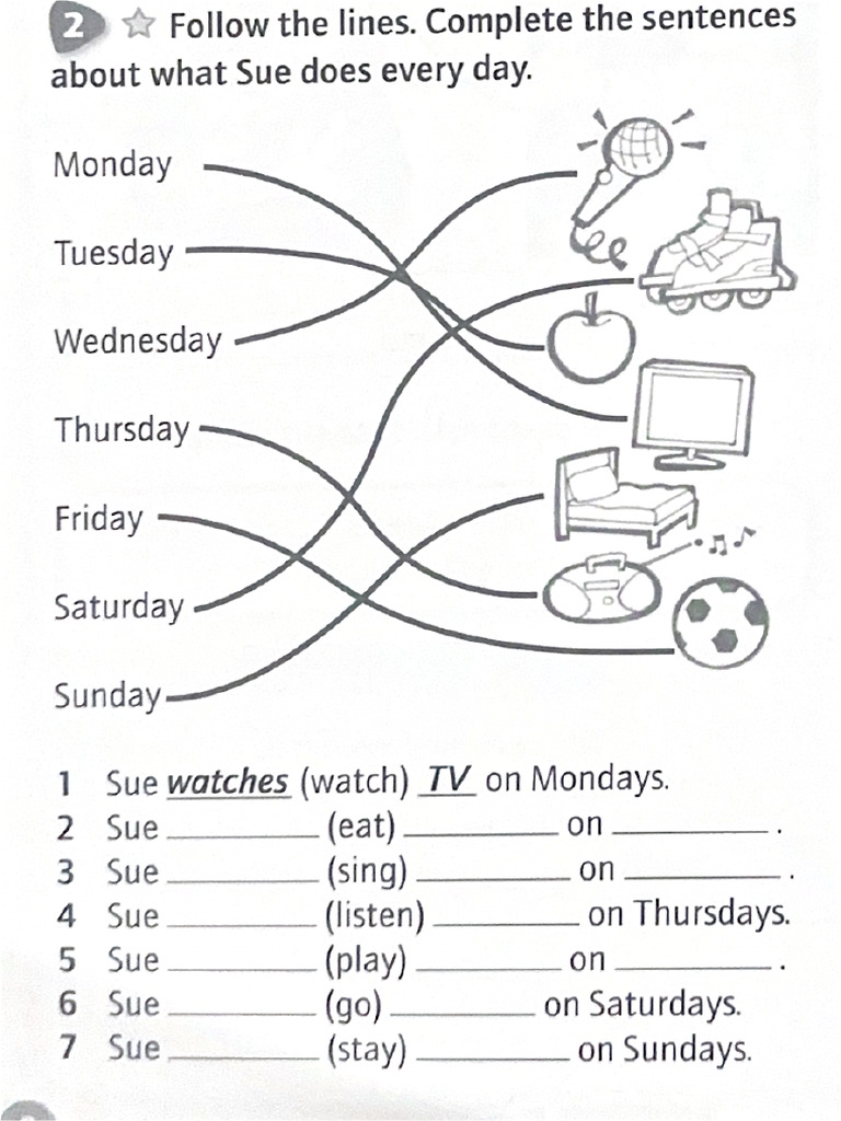 Follow The Lines. Complete The Sentences | PDF