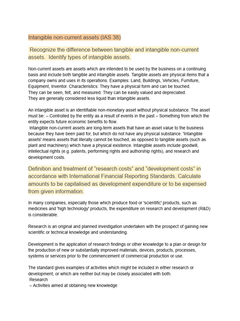 Understanding Intangible Assets (IAS 38) | PDF | Intangible Asset ...