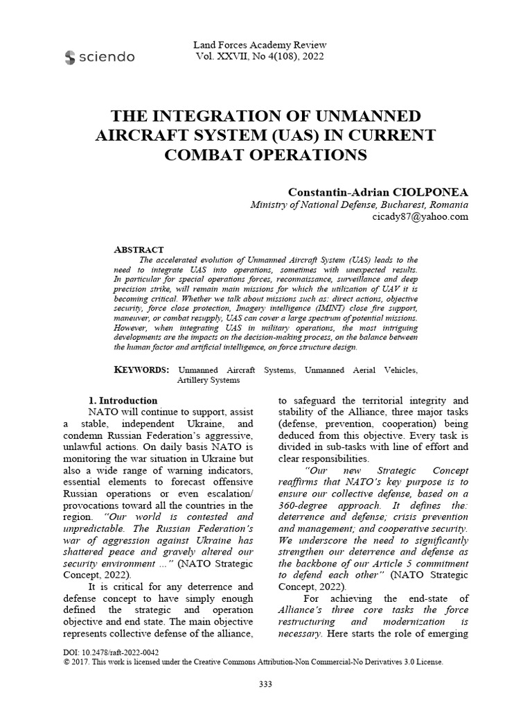 The Integration of Unmanned Aircraft System UAS in | PDF | Unmanned ...