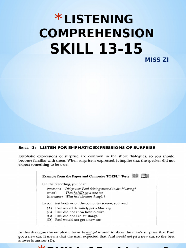Listening Skill 13-15 | PDF