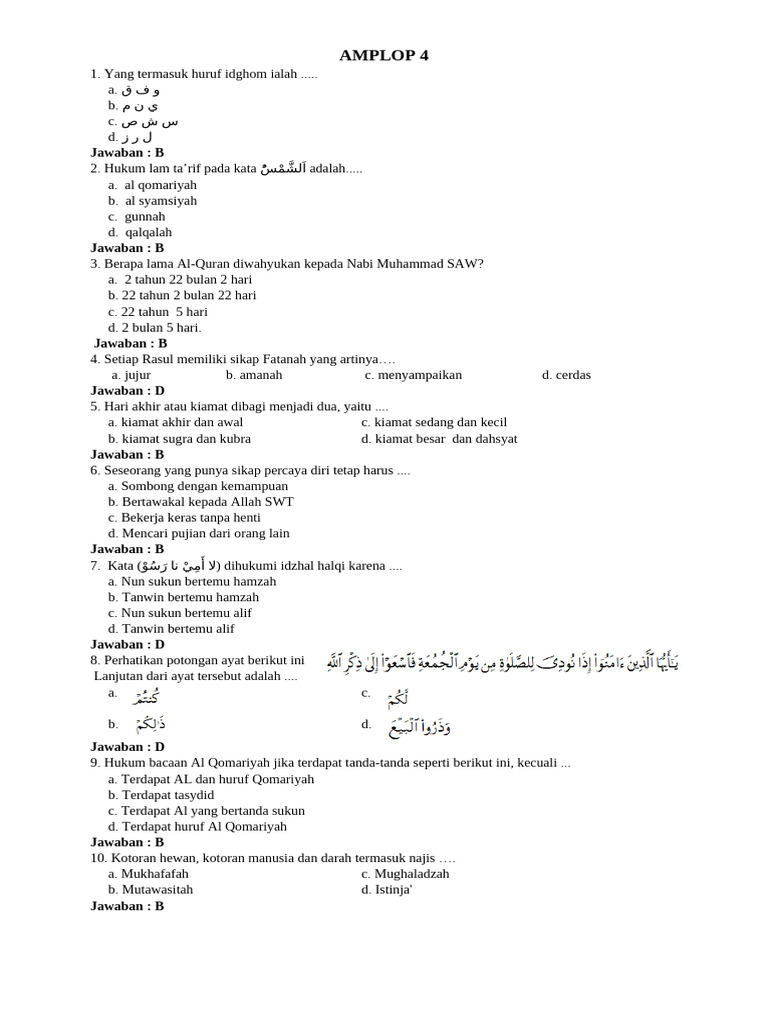 Soal MFQ 4 | PDF