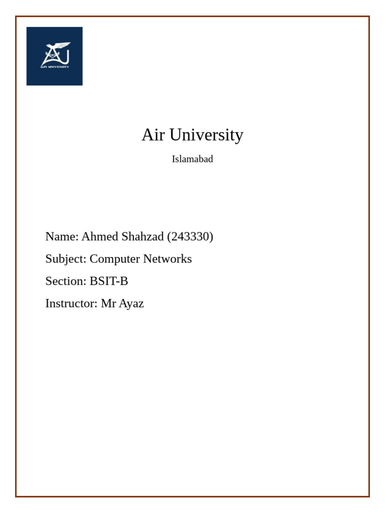 Lab 1 Computer Networks 243330 | PDF
