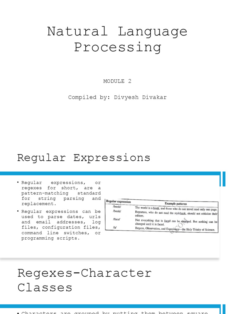 Mod 2 NLP | PDF | Regular Expression | Morphology (Linguistics)