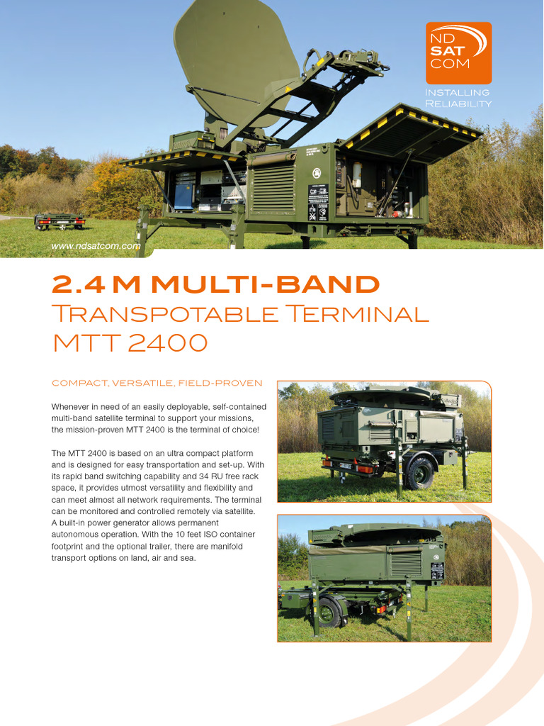 MTT 2400: Multi-Band Satellite Terminal | PDF | Communications ...