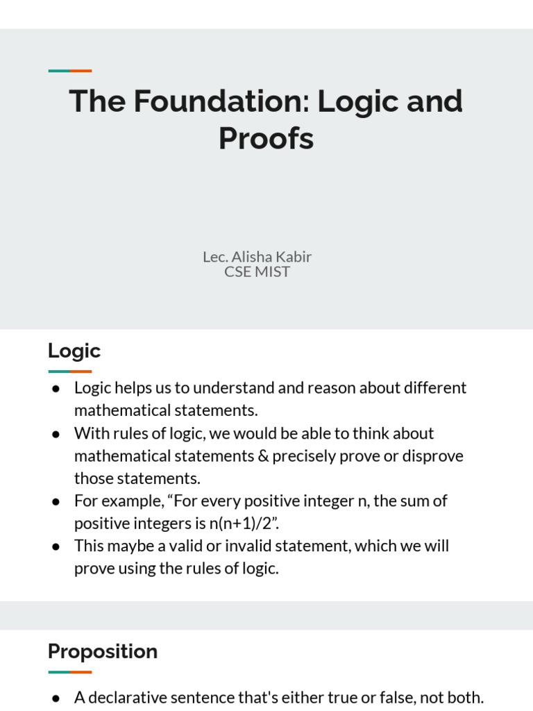 Logic and Proofs in Mathematics | PDF | If And Only If | Contradiction
