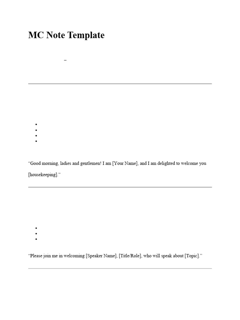MC Note Template | PDF