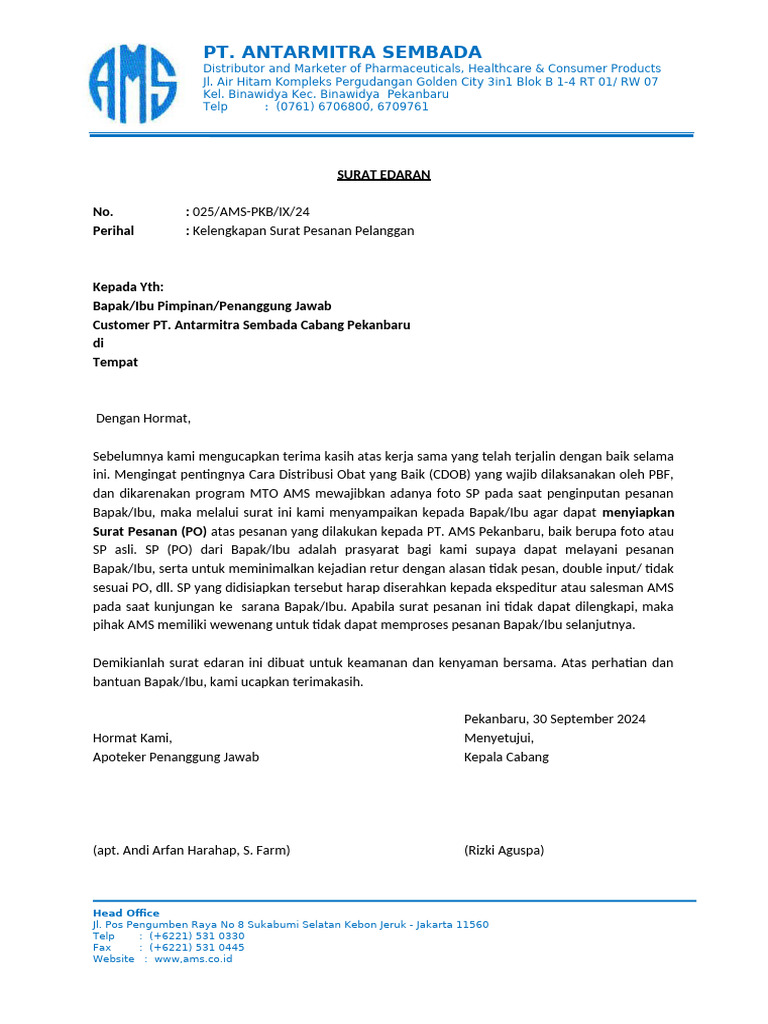 Surat Edaran Kelengkapan SP Sipa Sika Stra STRTTK | PDF