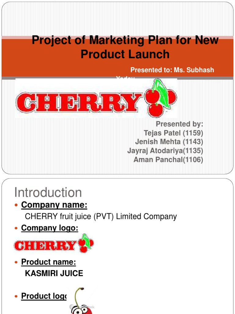 Project of Marketing Plan For New Product Launch | PDF | Juice | Diet ...