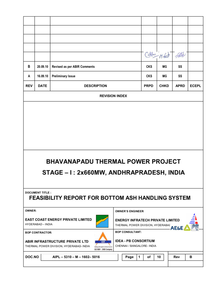 Bottom Ash Handling System 20092010 | PDF