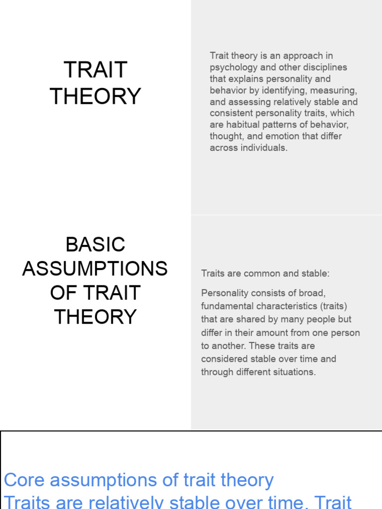 Trait Theory | PDF | Extraversion And Introversion | Leadership