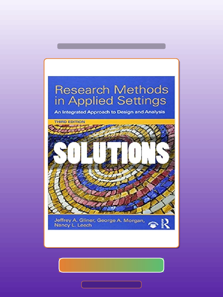 Complete Research Methods in Applied Settings An Integrated Approach To ...