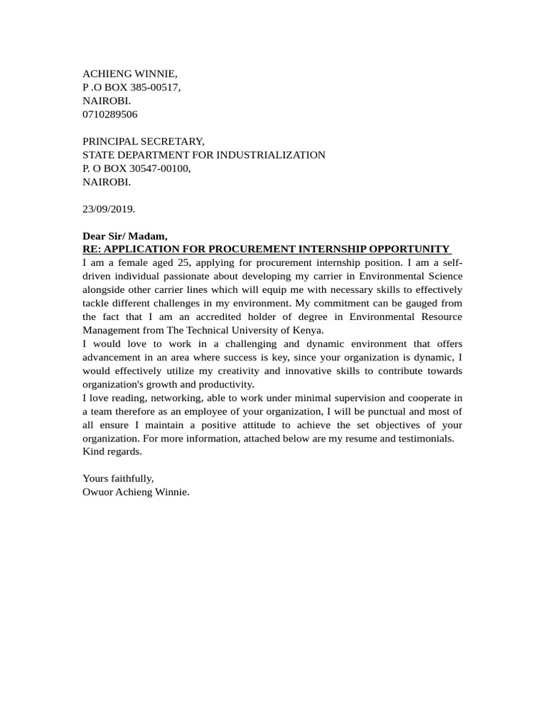 COVER LETTER - Copy Procurement | PDF