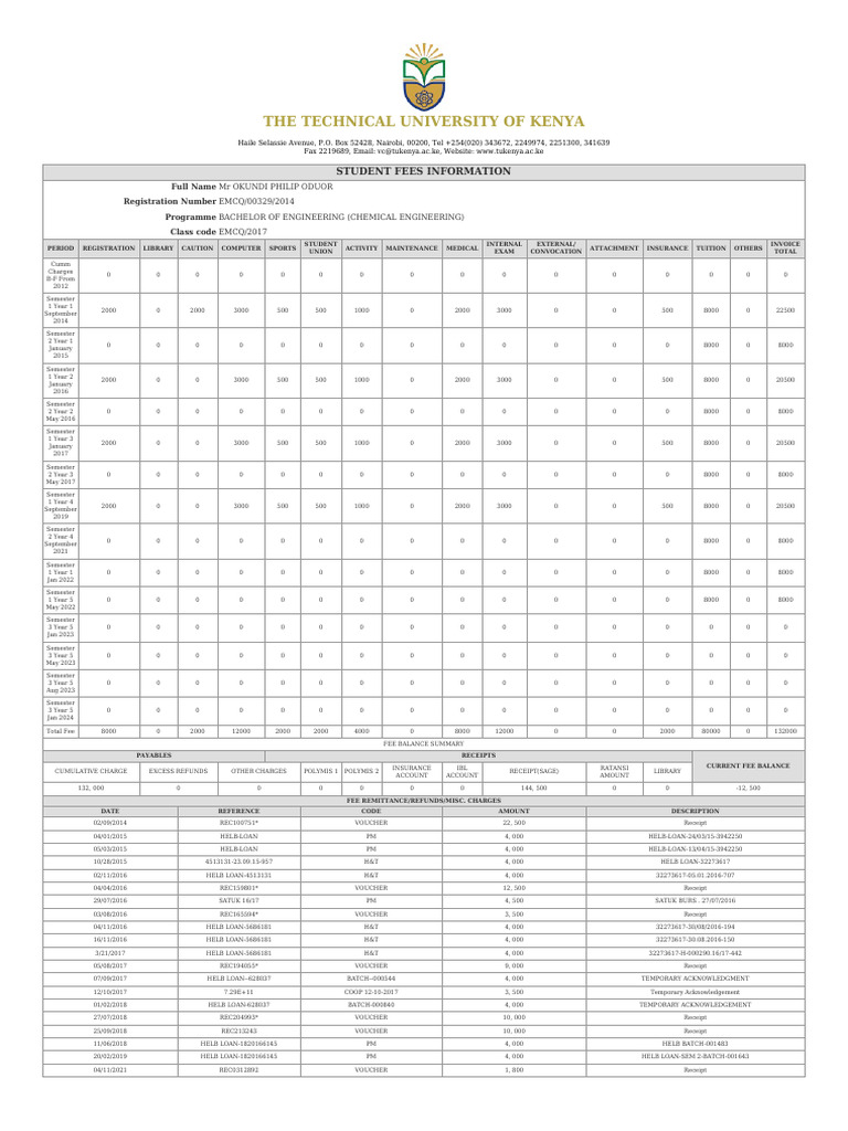 Fees Statement-EMCQ 00329 2014 | PDF | Services (Economics) | Business