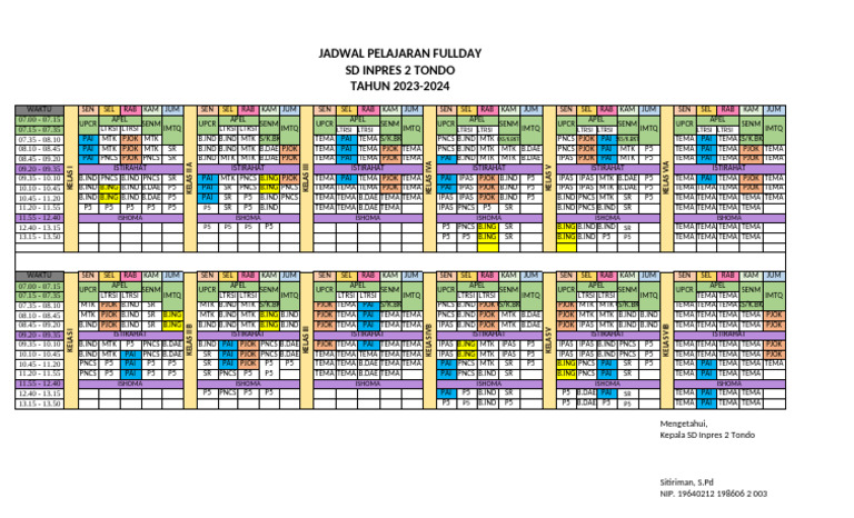 Jadwal Umum Fix Full Day | PDF