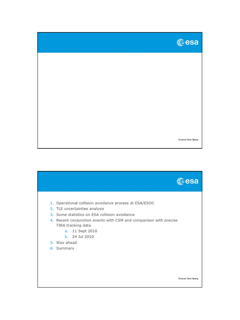 ESA Collision Avoidance Based On CSMs - Changes and Chances - 2 | PDF ...
