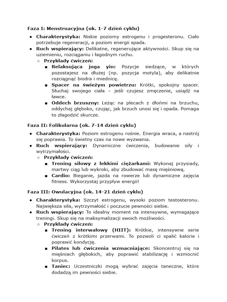 Fazy Cyklu A Ruch | PDF