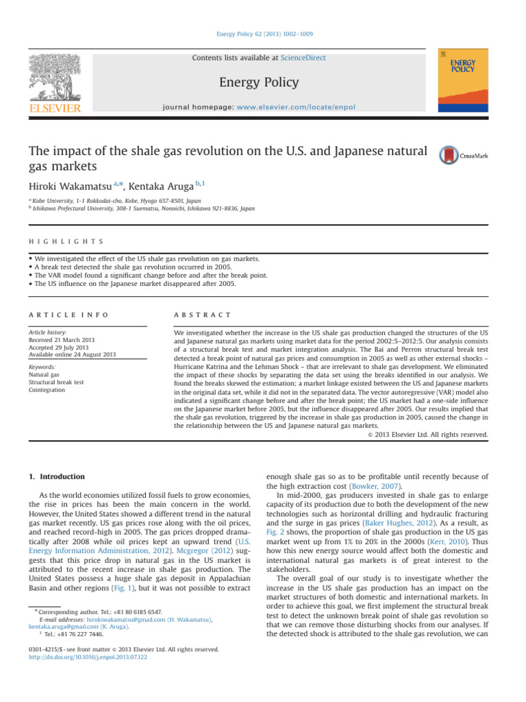 The Impact of The Shale Gas Revolution On The US and Japanese Natural ...