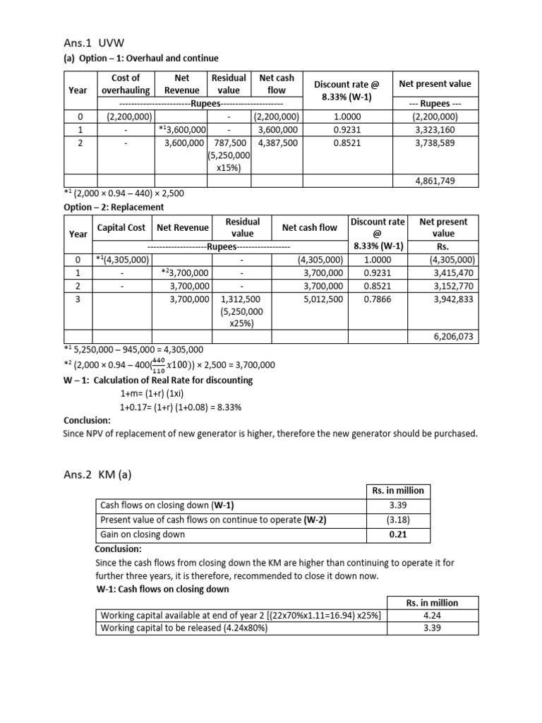 NPV Analysis for Equipment Decisions | PDF | Net Present Value | Investing