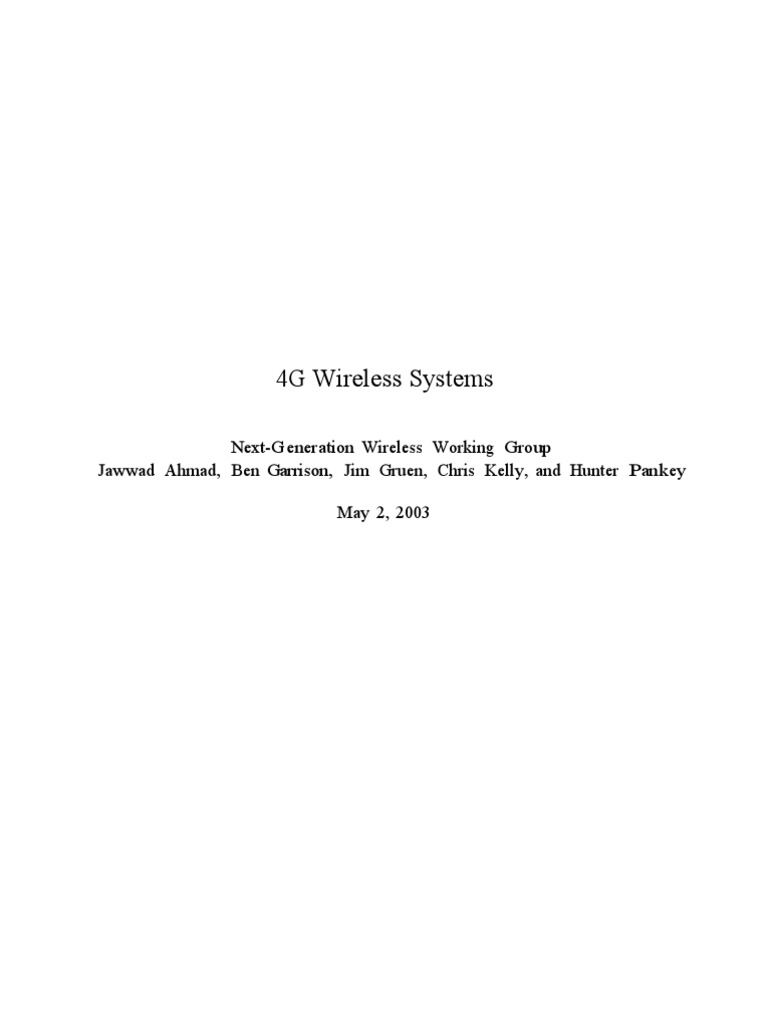 4G Wireless Systems | PDF | Ultra Wideband | Computer Network
