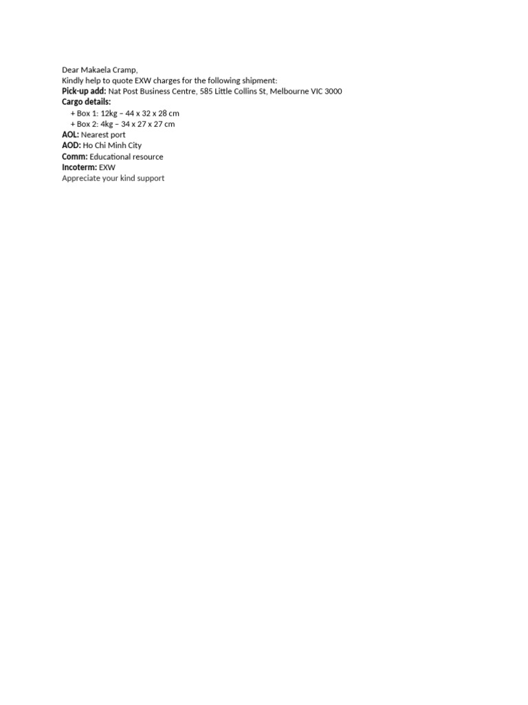 Dear Makaela Cramp | PDF