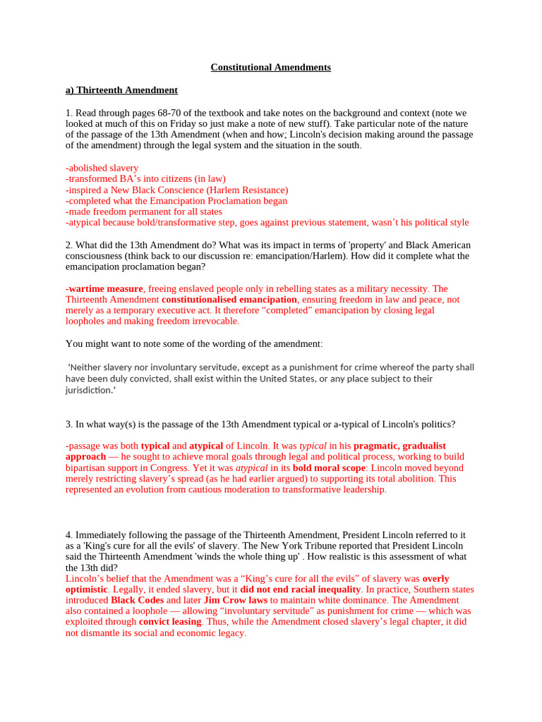 Understanding the Thirteenth Amendment | PDF | Fifteenth Amendment To ...