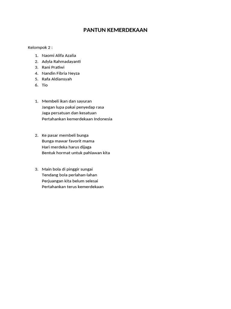 Pantun Kemerdekaan 2 | PDF