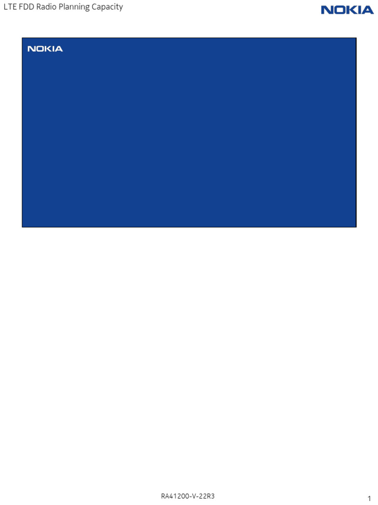Nokia EDU FDD Capacity Planning | PDF | Mimo | Lte (Telecommunication)