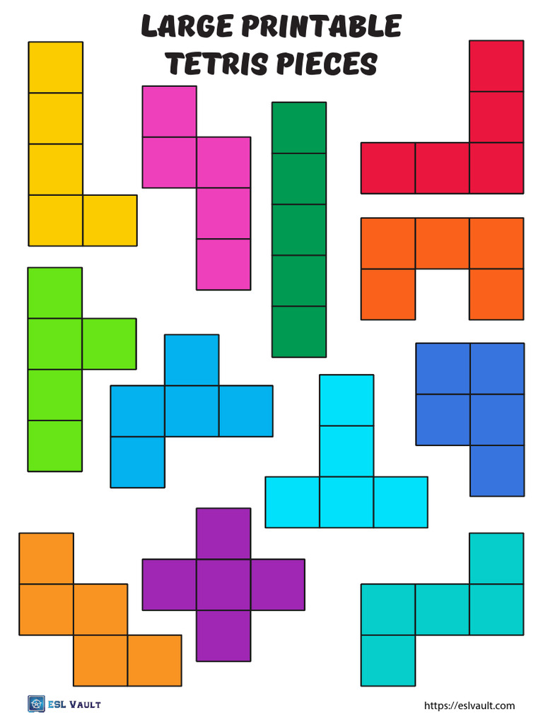 Large Printable Tetris Pieces | PDF