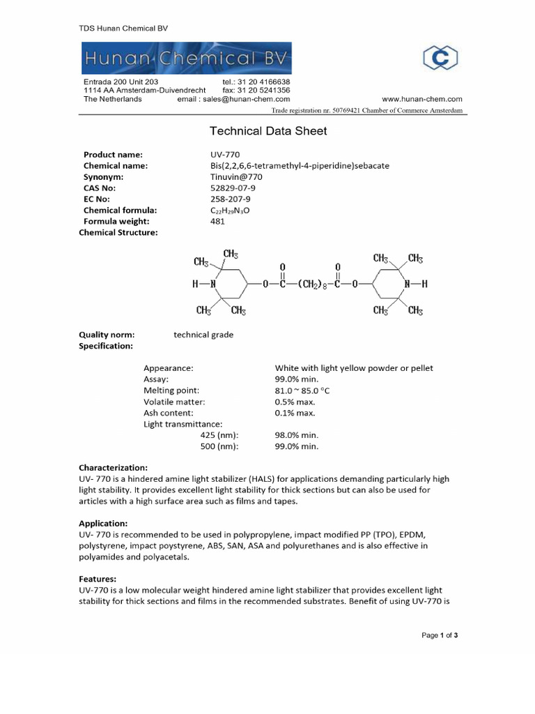 Uv 770 | PDF