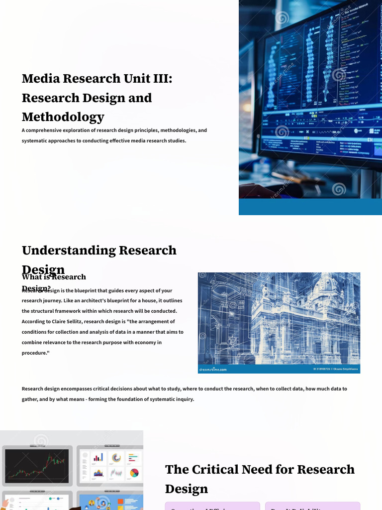Media Research Unit III Research Design and Methodology | PDF | Sampling (Statistics) | Hypothesis