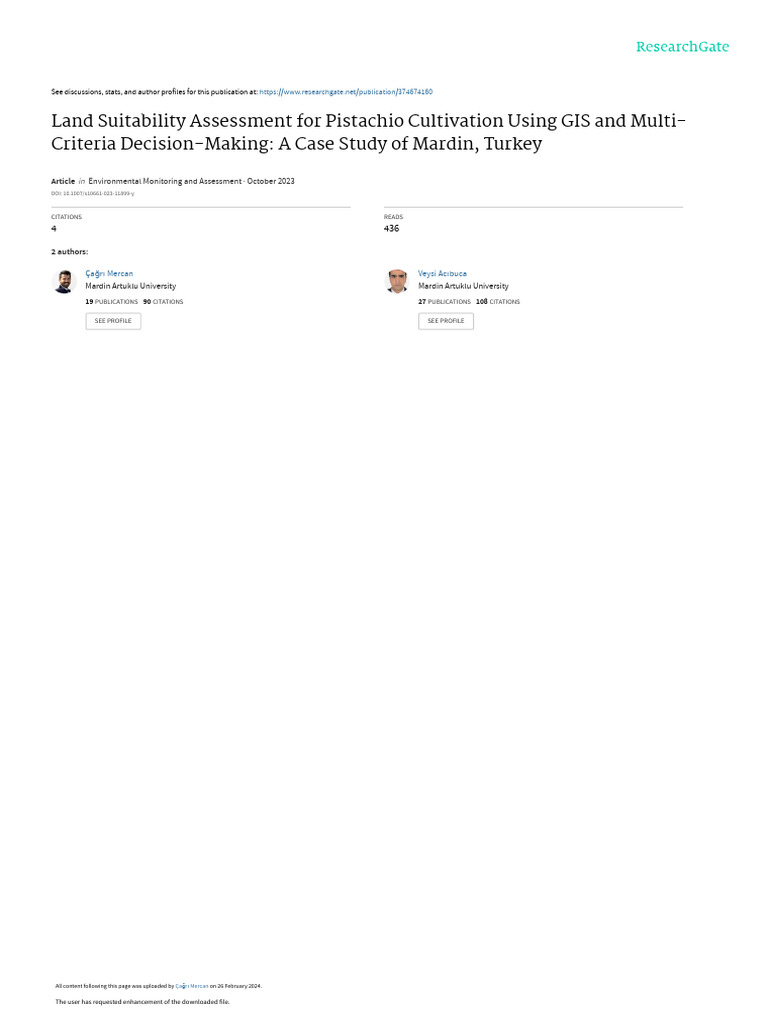 Pistachio For Mardin Turkey | PDF | Agriculture | Receiver Operating ...