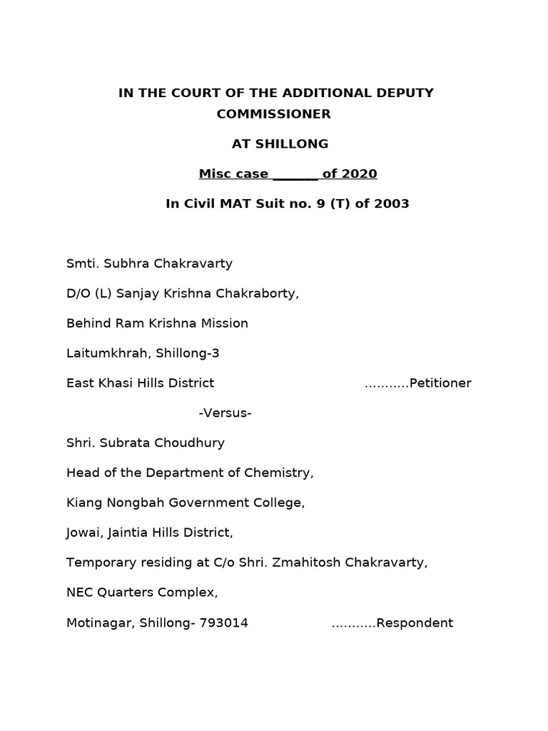 Shubra Chakravarty Civil MAT | PDF | Private Law | Justice