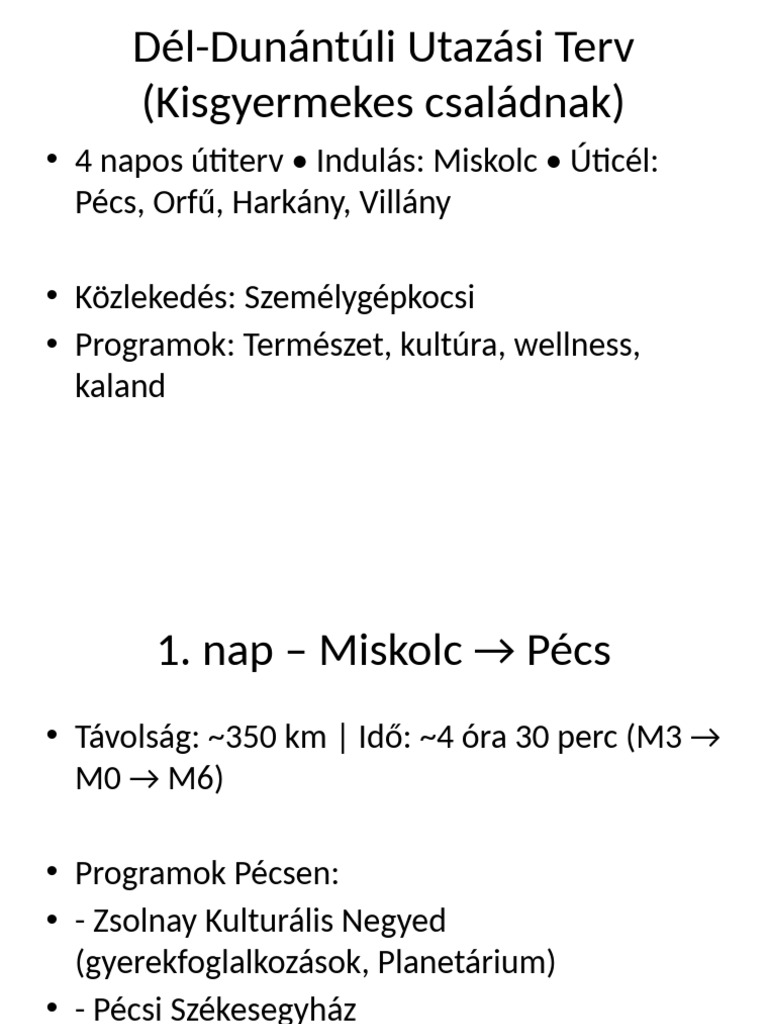 Del Dunantuli Utazas Csaladnak | PDF