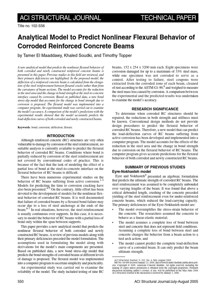 Analytical Model To Predict Nonlinear Flexural Behaviour of Corroded ...