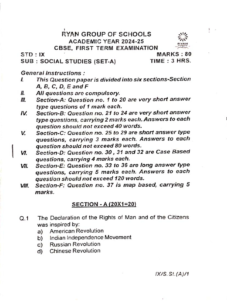 Last Year Question Paper | PDF