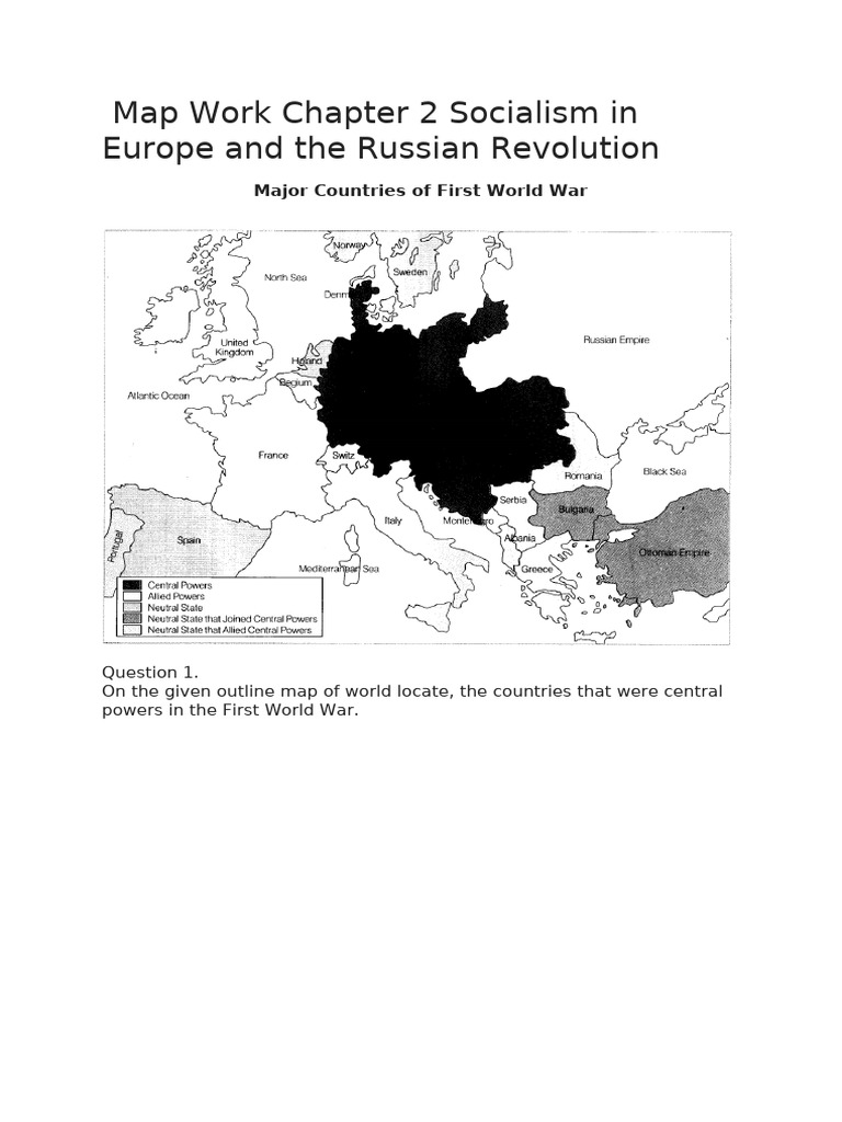 Map Work Chapter 2 Socialism in Europe and The Russian Revolution | PDF