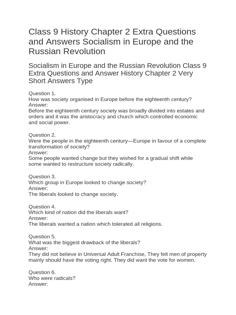 Class 9 History Chapter 2 Extra | PDF | Left Wing Politics | Communism