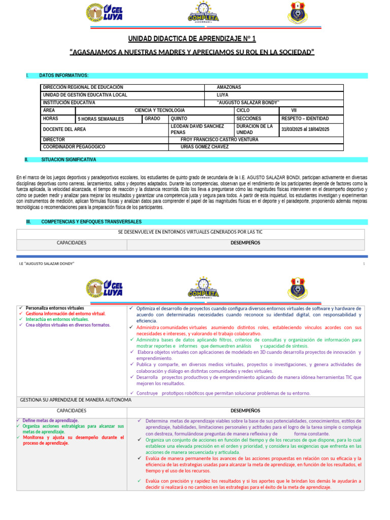 Aprendizaje de Física en Deportes Escolares | PDF | Aprendizaje ...