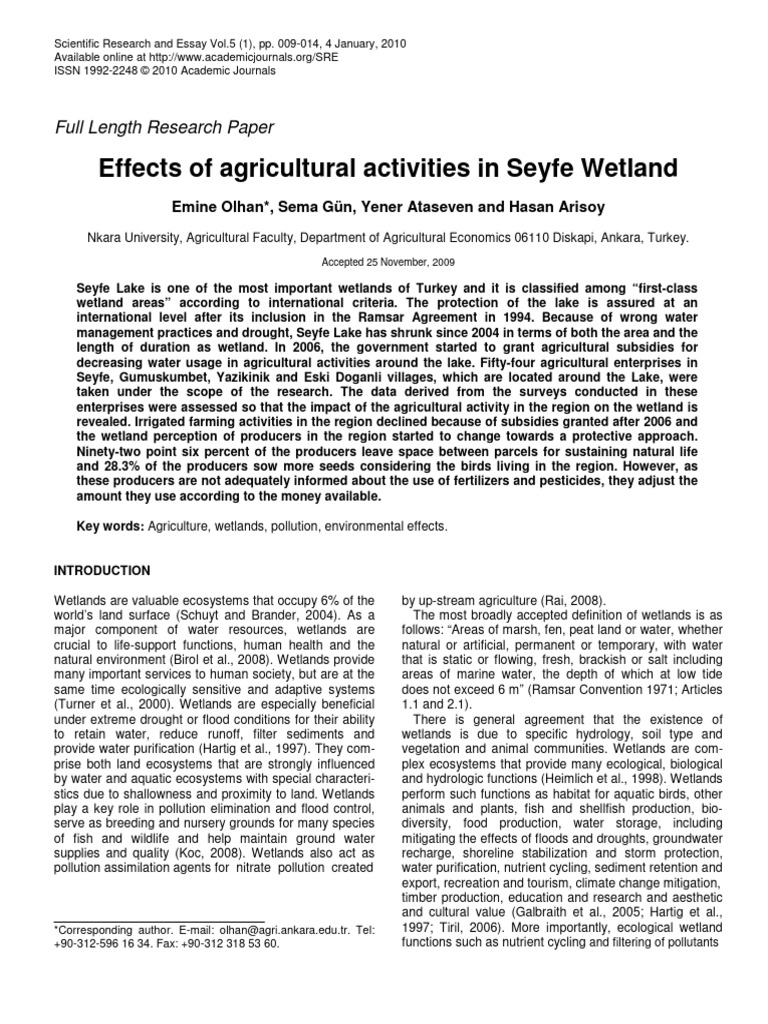 Effects of Agricultural Activities in Se | PDF | Agriculture | Fertilizer