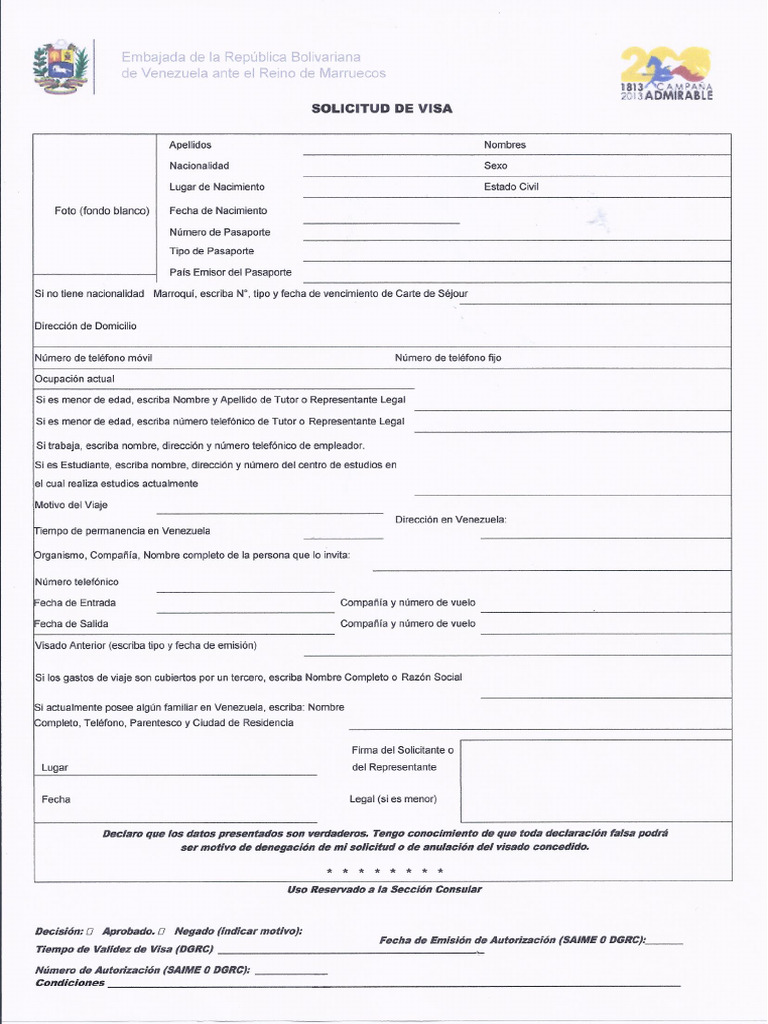 Formulario de Solicitud de Visa en Espanol-3 | PDF