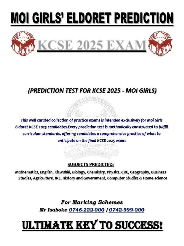 Moi Girls' Eldoret 2025 Prediction | PDF | Kenya | Glacier