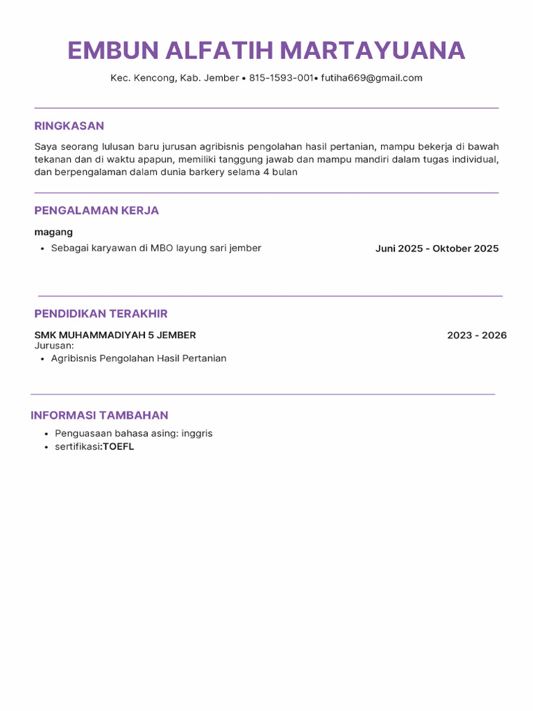 Purple and White Clean and Professional Resume_20250424_081047_0000 | PDF